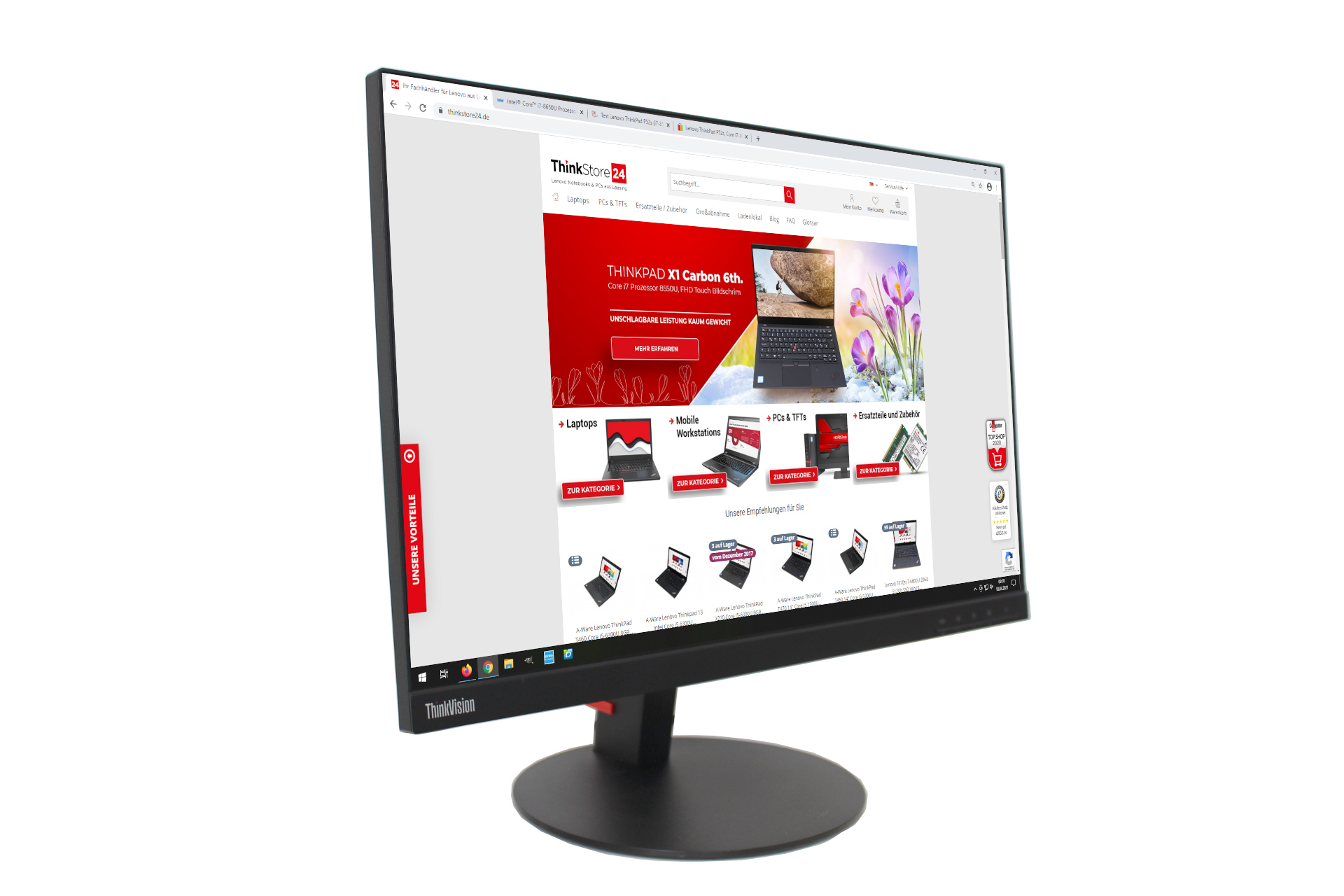 Lenovo ThinkVision T24d-10 Monitor Bildschirm 24" Zoll 16:10 1920x1200 ...