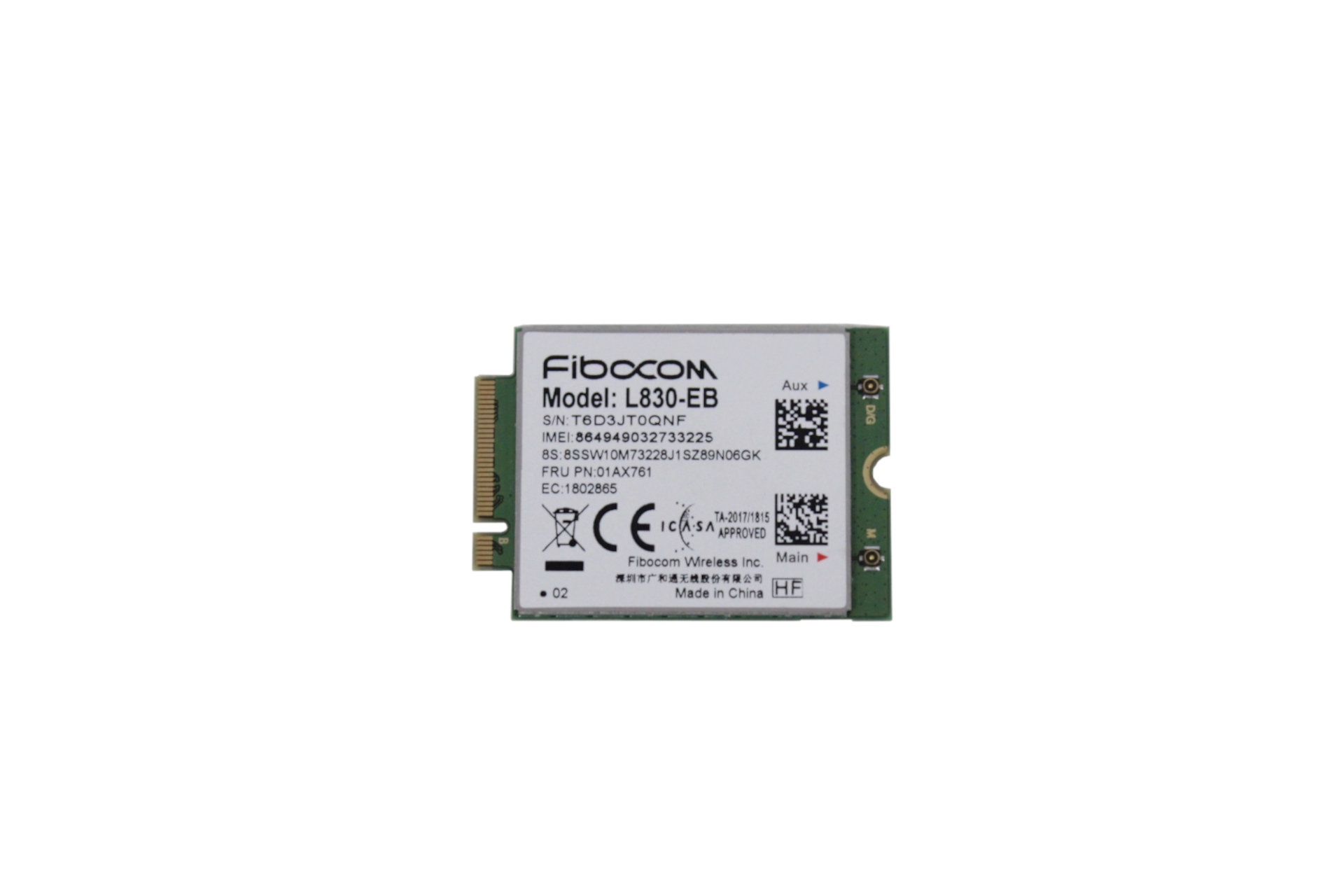 Fibocom L830-EB 4G LTE WWAN Modem Lenovo ThinkPad T480(s) L480 L580 ...